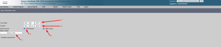 How to Export Cisco CDR/CMR Records - PBXDom